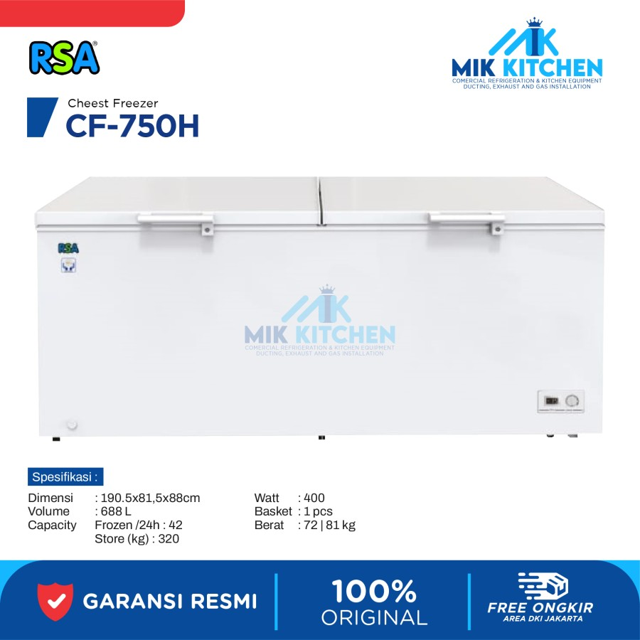 Jual RSA CHEST FREEZER CF-750H - CF 750H - cf750H | Renos