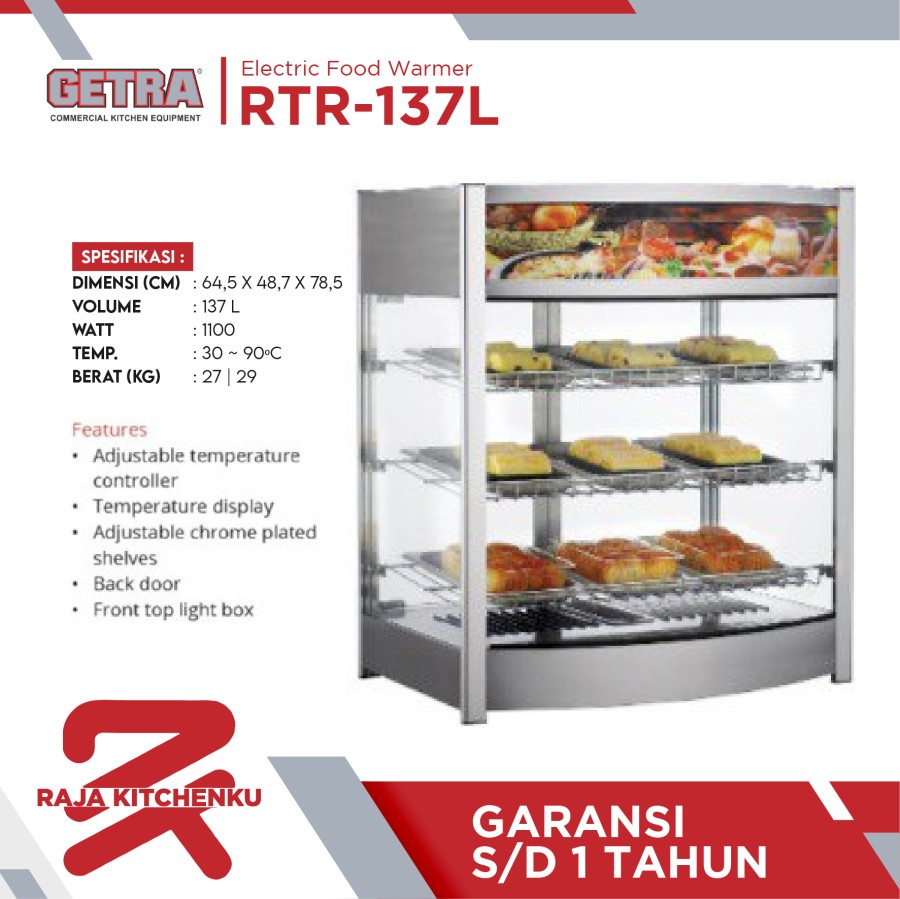 Jual GETRA Electric Food Warmer RTR-137L / RTR 137L / RTR137L | Renos