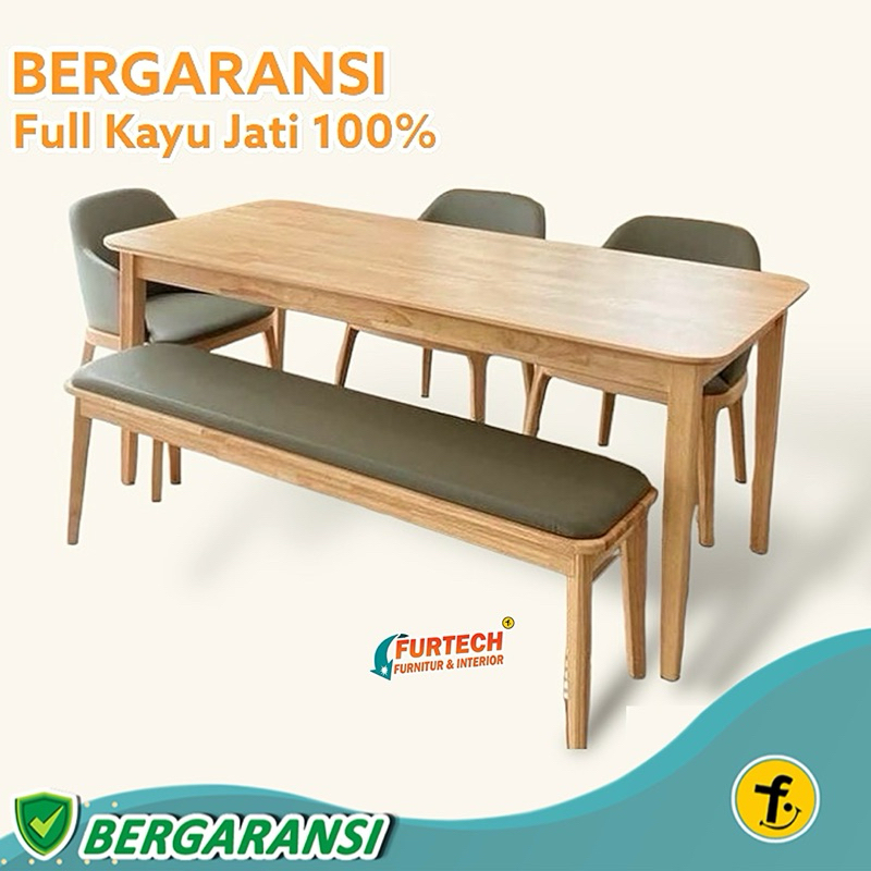 Jual Set Meja Makan Retro Minimalis Kayu Jati Model Terbaru - Kursi ...