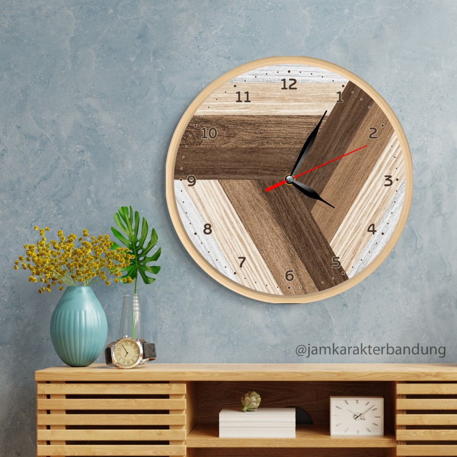Jual Jam Dinding Tekstur Kayu Wood Art Texture Rumah Minimalis - WAD ...