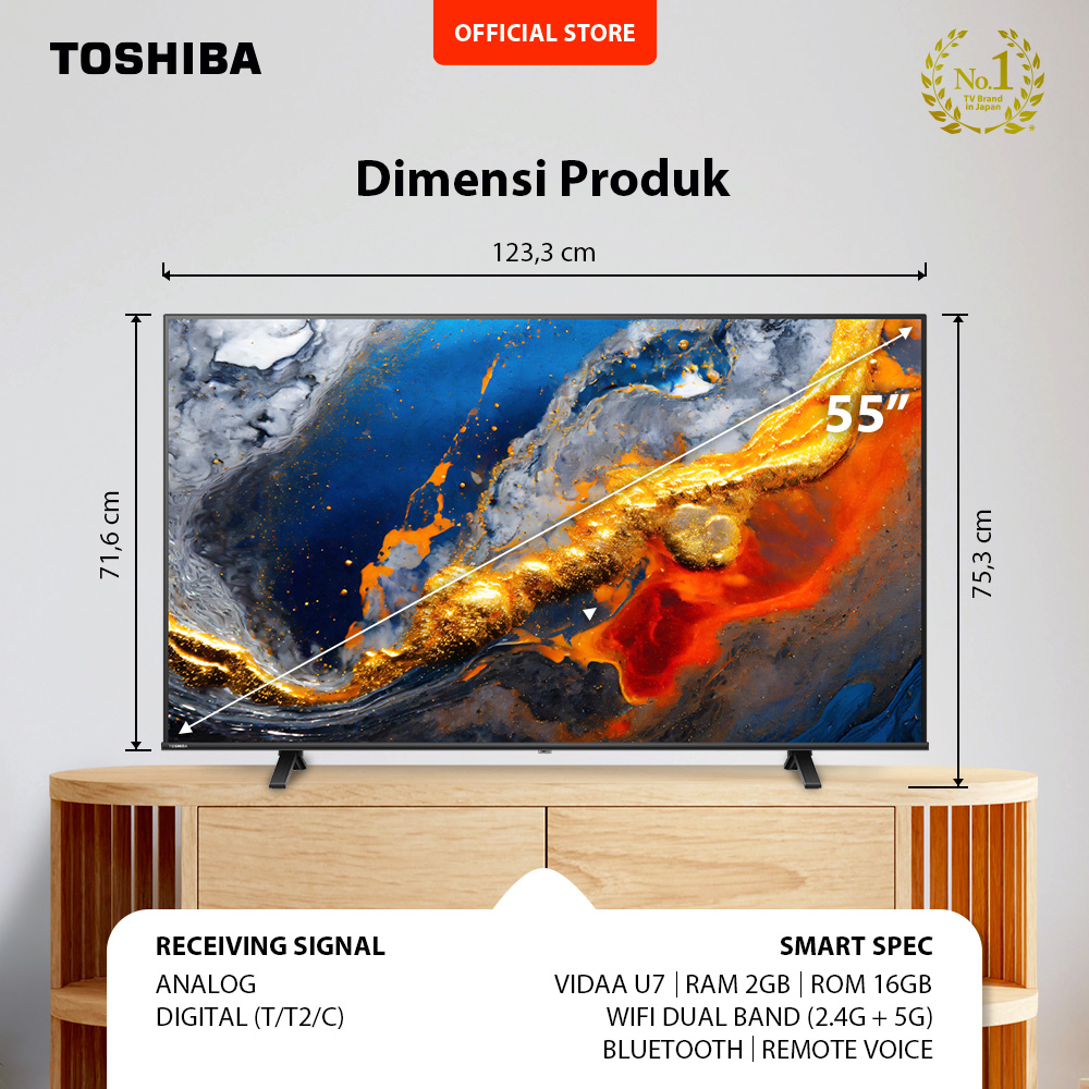 Jual Toshiba TV 55" 4K Smart TV - Dolby Vision Netflix/Youtube - 55E330NP | Renos