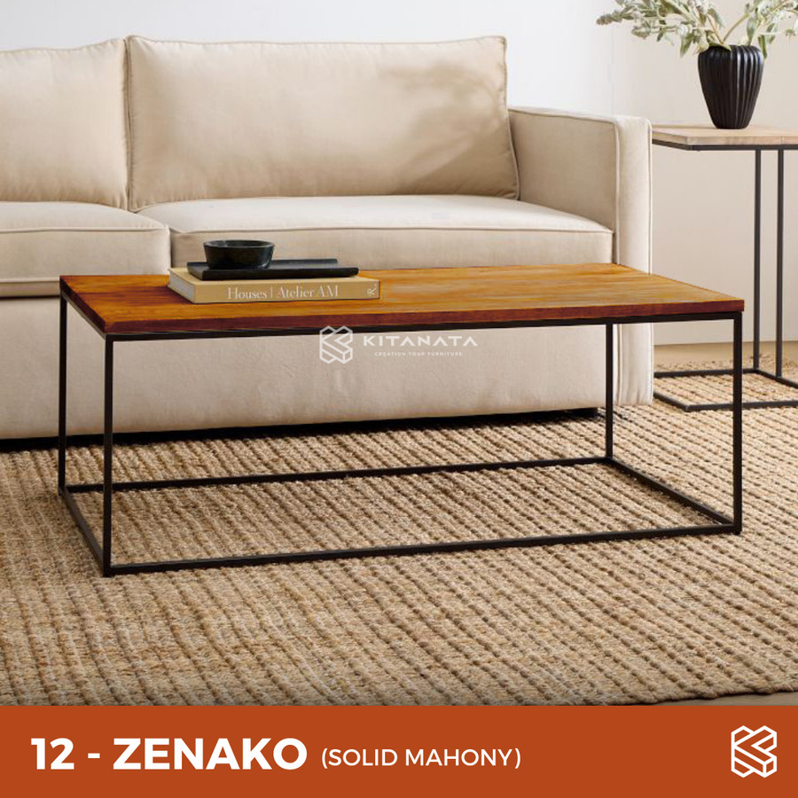 Meja Tamu Kayu // Coffee Table Minimalis // Meja Cafe Besi Industrial