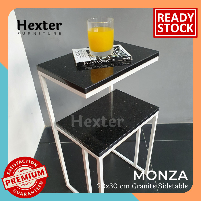 Jual MONZA - Rak Sudut Side Table / Nakas Granit Besi Bedside Table ...