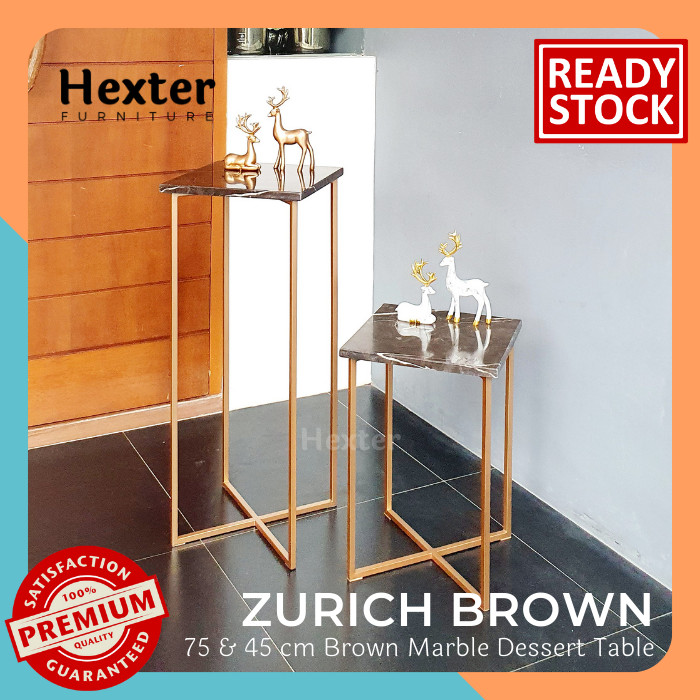 Jual ZURICH - Meja Bar Tinggi Hias Sudut Meja Dessert Table Brown ...