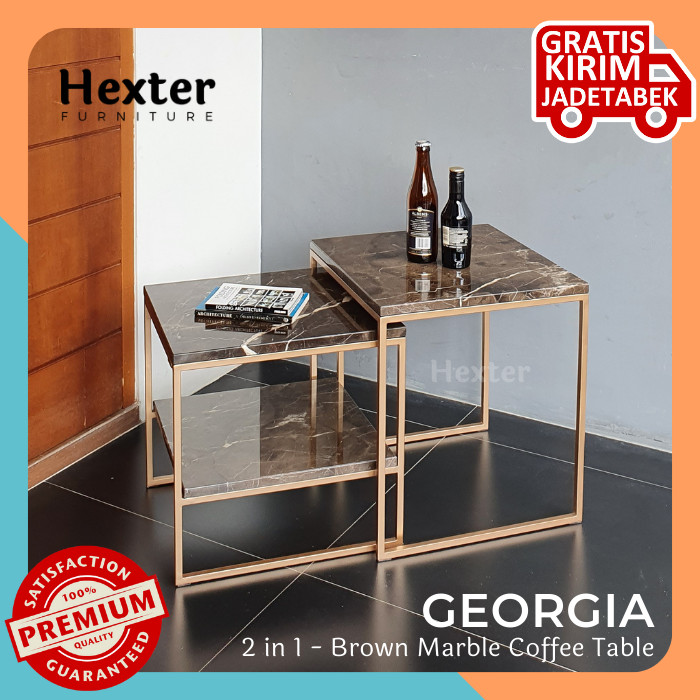 Jual GEORGIA - Meja Tamu Marmer Set 2 in 1 Minimalis Marble Coffee ...
