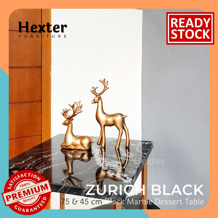 Jual ZURICH - Meja Set Bar Tinggi Hias Meja Dessert Table Black Marble ...