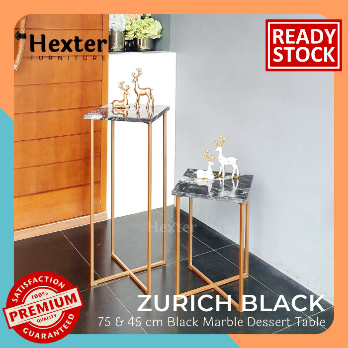 Jual ZURICH - Meja Set Bar Tinggi Hias Meja Dessert Table Black Marble ...