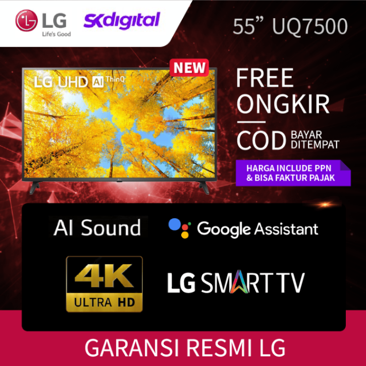 Jual LG LED TV 55UQ7500PSF 55inch SMART UHD HDR 4K THINQ AI 55UQ7500 ...