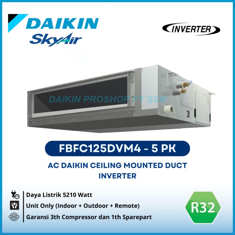 Jual Ac Daikin Split Duct 5PK Inverter FBFC125DVM4 Wireless- Thailand ...