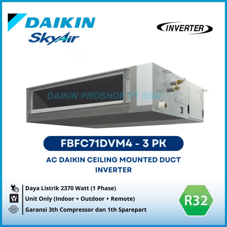 Jual Ac Daikin Split Duct 3PK Inverter FBFC71DVM4 1Phase Wireless ...