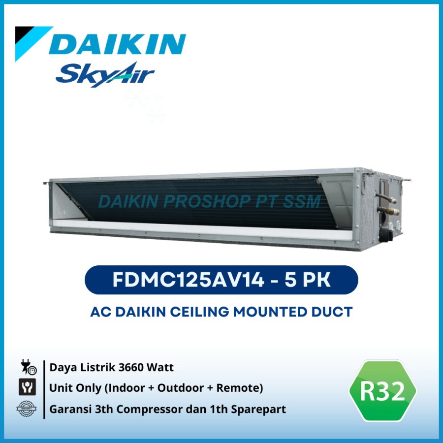 Jual Ac Daikin Split Duct 5 PK Standard FDMC125AV14 Wireless - Malaysia ...