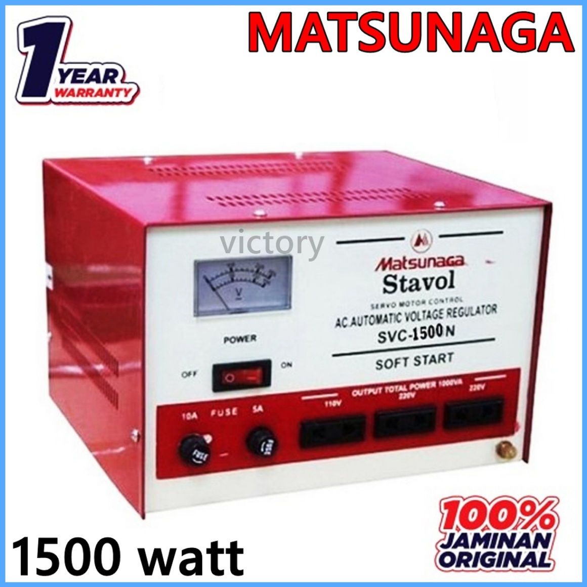 Jual Stabilizer Matsunaga 1.500 watt Matsunaga SVC-1500N | Renos
