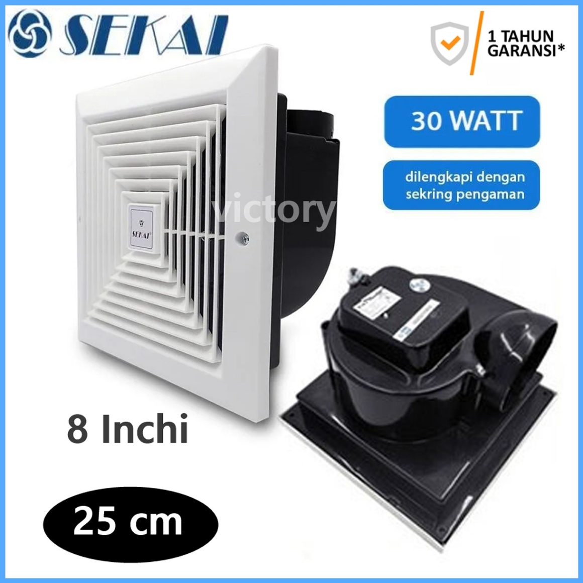 Jual Kipas Exhaust Plafon Sekai MVF-893 Ukuran 8 inch | Renos