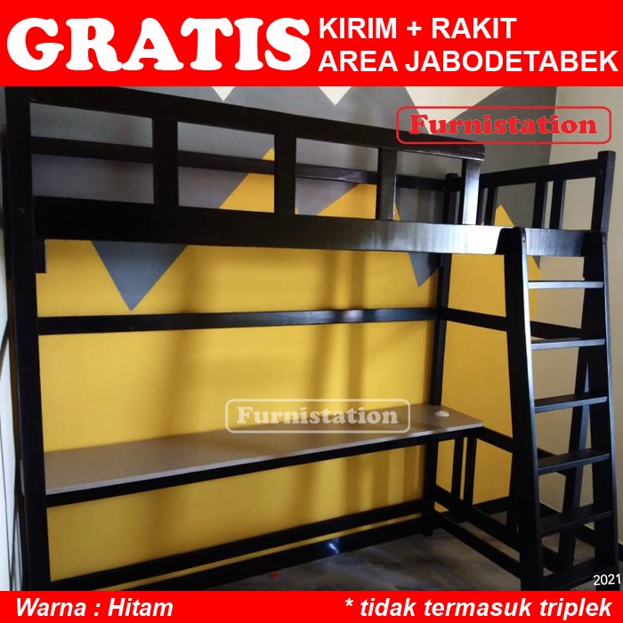 Jual Ranjang Tingkat dengan Meja Belajar Kerja / Tempat Tidur Susun 1 ...