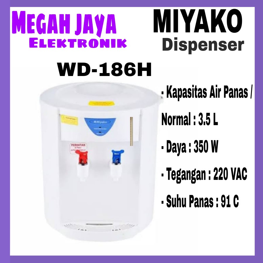 Jual MIYAKO Dispenser WD-186 H Garansi Resmi