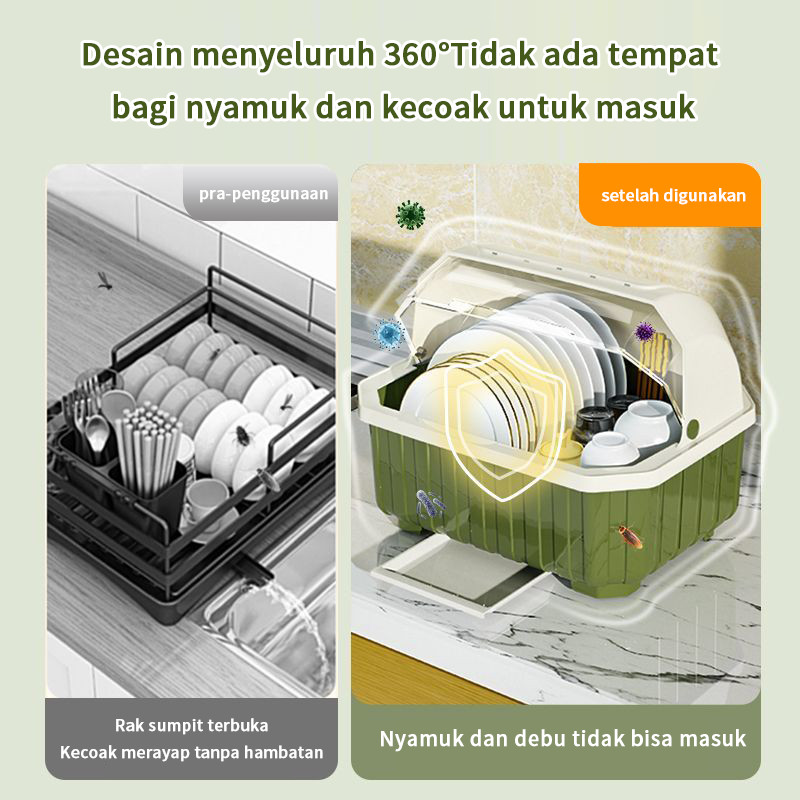 Jual Rak Piring Plastik Rak Piring Tertutup Penyimpanan Volume Tinggi ...