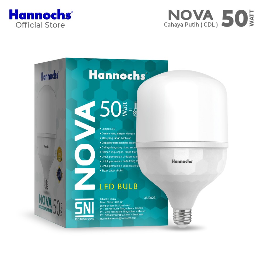 Jual Hannochs Lampu Bohlam LED Nova 50W Cahaya Putih Paket isi 3pcs | Renos