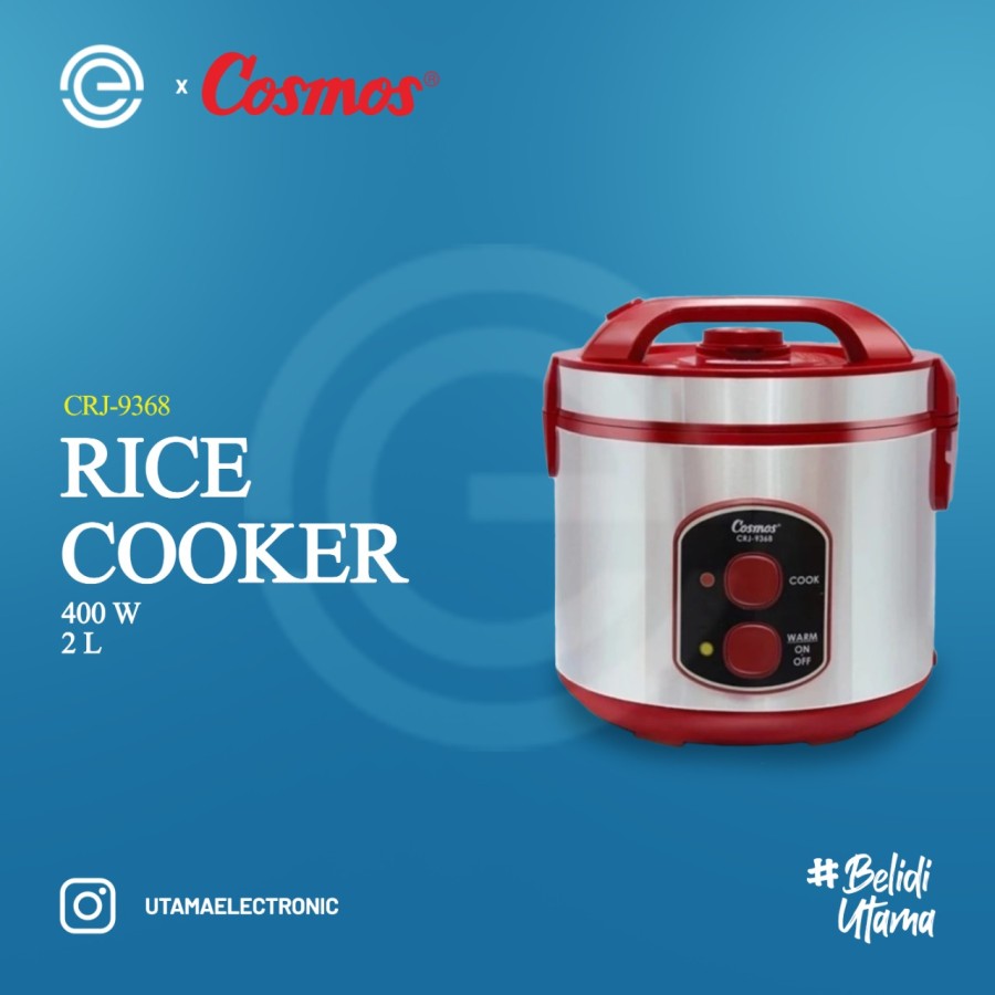 Jual COSMOS Rice Cooker Stainless 2 Liter CRJ-9368 | Renos