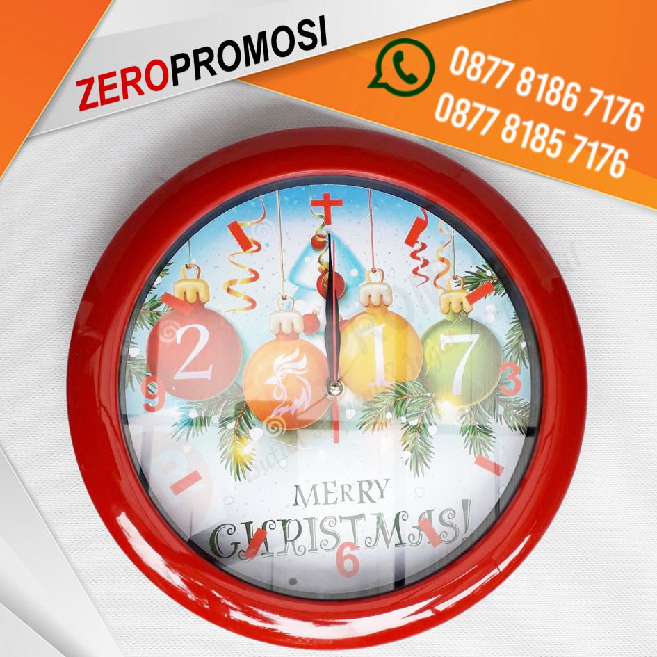 Jual Souvenir Jam Dinding Natal Tahun Baru Custom | Renos