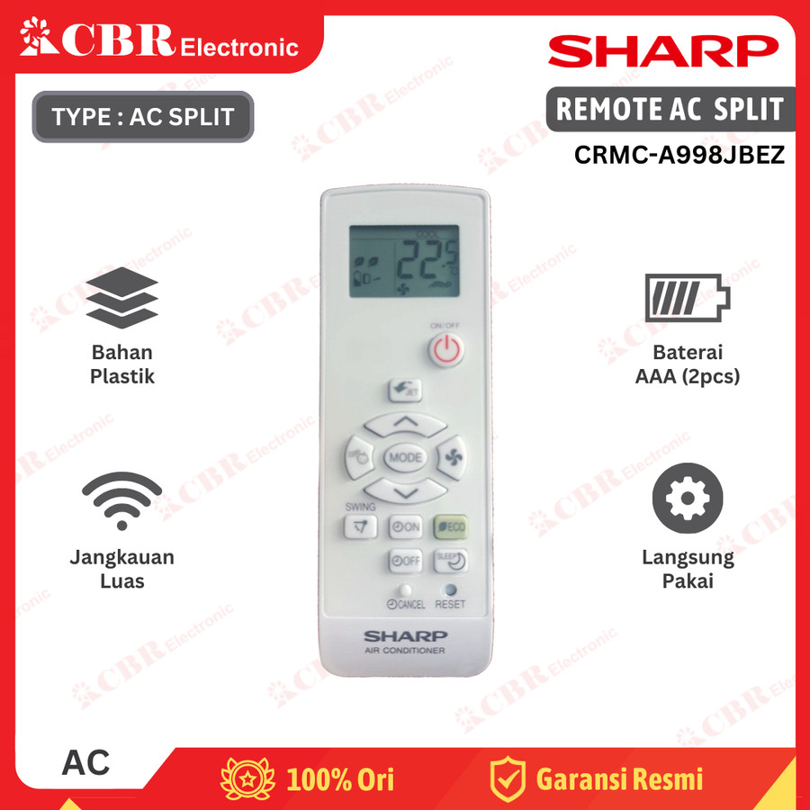 Jual Remote AC SHARP CRMC-A998JBEZ | Renos