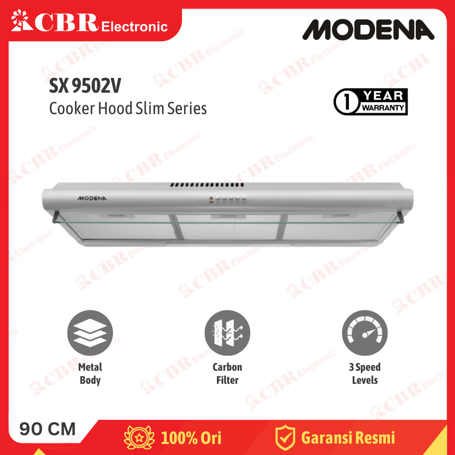 Ukuran Cooker Hood Modena SIA VSR60BL 60cm Black Slim Visor Cooker
