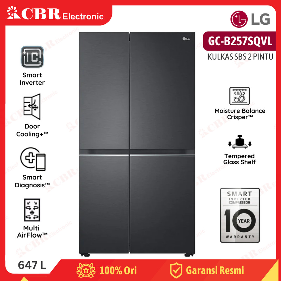 Jual Kulkas LG SIDE BY SIDE 2 Pintu GC-B257SQVL (647L / Inverter) | Renos