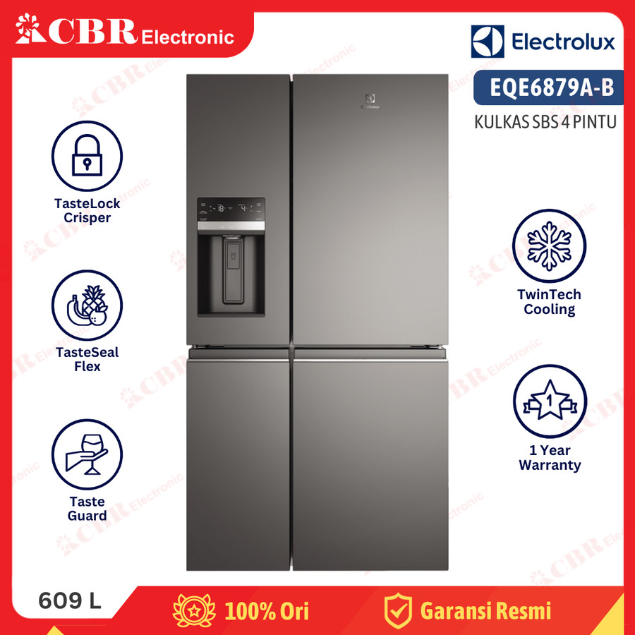Jual Kulkas ELECTROLUX Side By Side 4 Pintu EQE6879A-B / 609 L | Renos