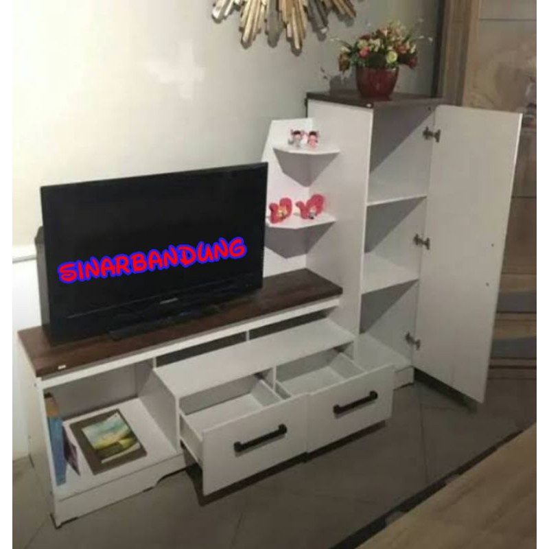 Jual RAK TV MINIMALIS BESAR / RAK TV PUTIH MINIMALIS / RAK TV WALL UNIT ...