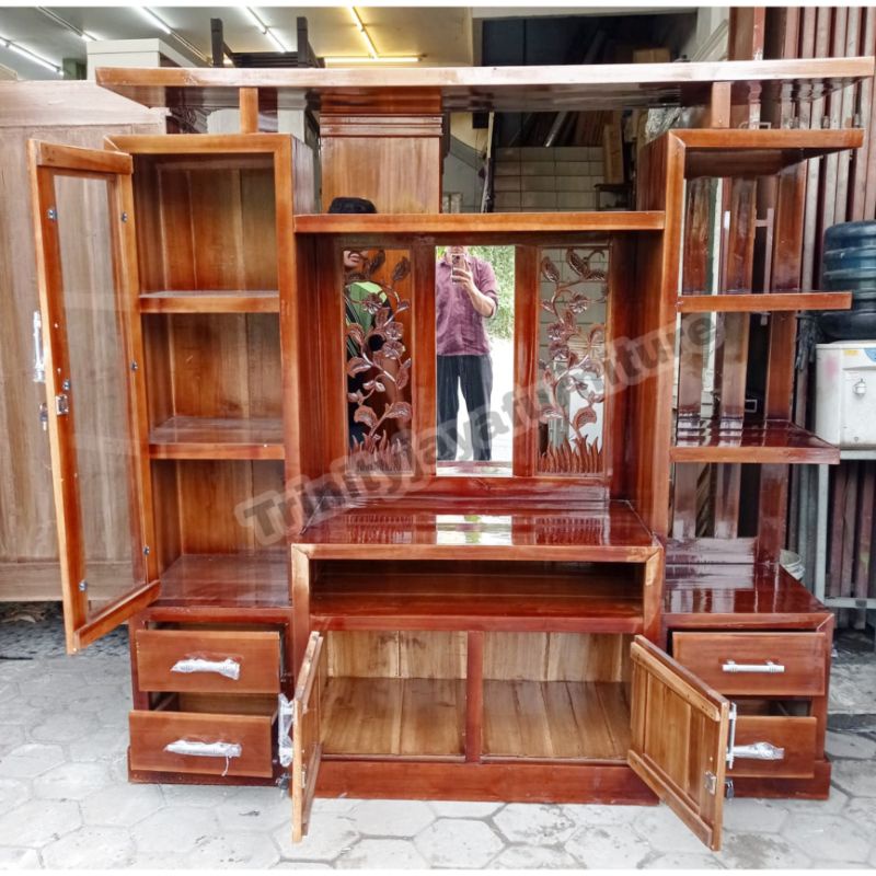 Jual Bufet Partisi Tv Minimalis Sekat Ruangan Kayu Jati ...