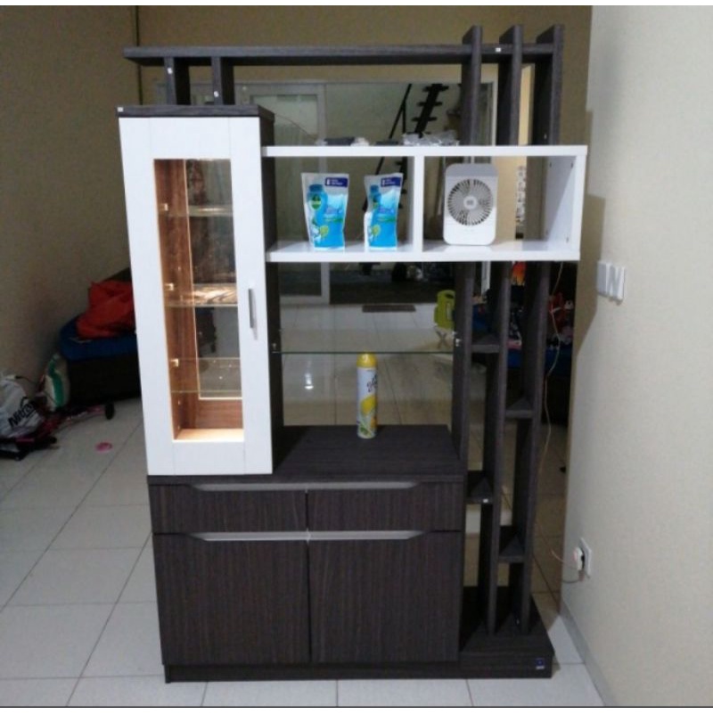 Jual pembatas ruangan rak tv minimalis rak serbaguna partisi minimalis ...