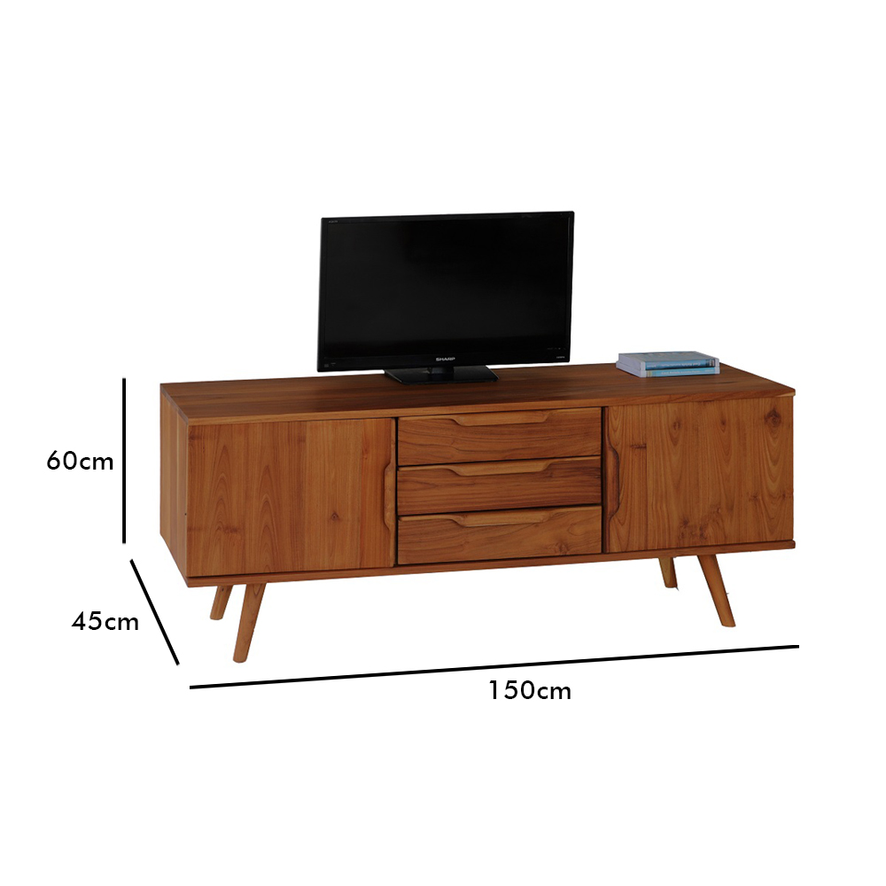 Jual Kirana Rak Meja Buffet TV Minimalis Kayu Solid Jati Max