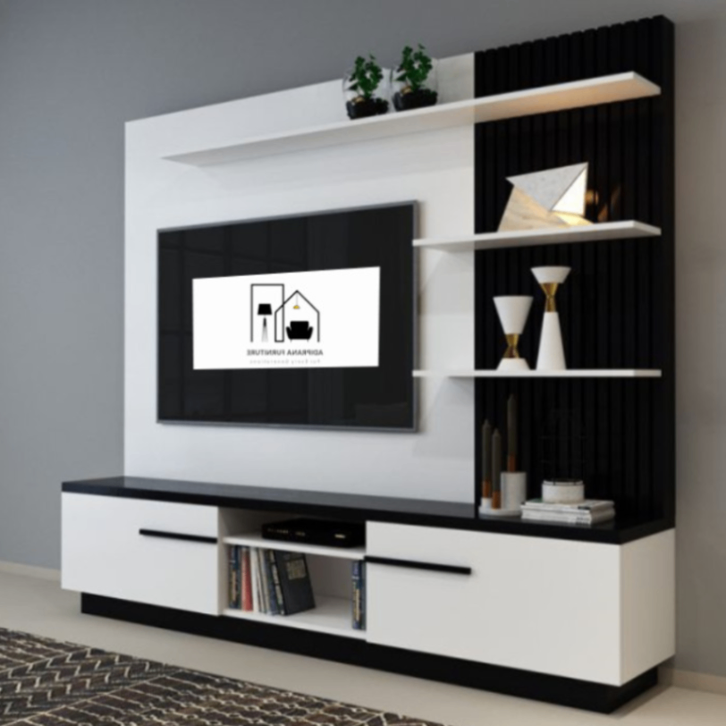 Jual Meja Backdrop Dan Hanging Kabinet TV Moderen | Renos