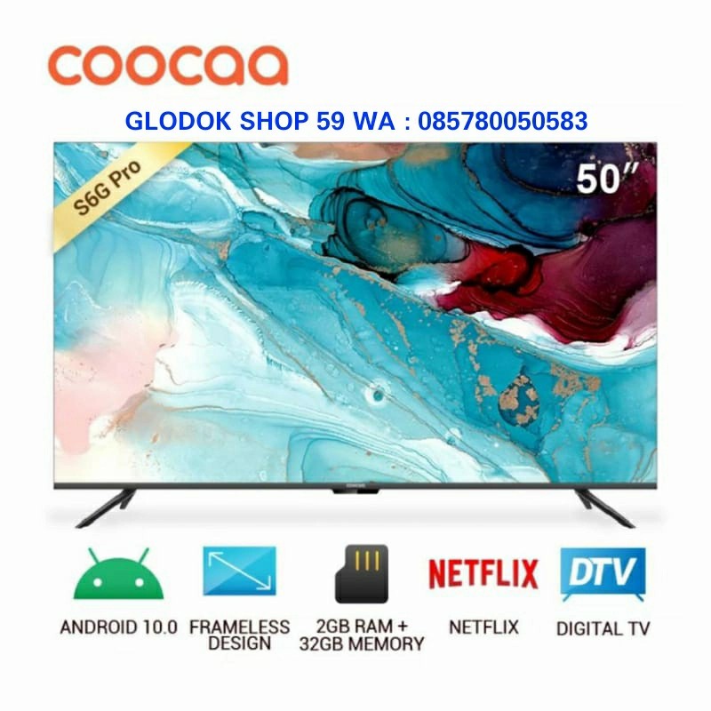 Jual LED TV COOCAA 50S6G Pro UHD 4K Android Smart TV 50 Inch 50S6G New | Renos