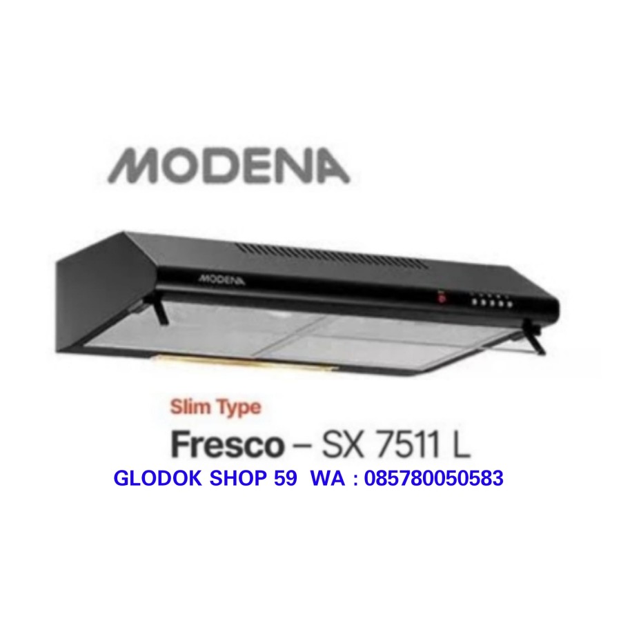 Jual MODENA SX 7511 L Cooker Hood Fresco 70 cm / Tudung Hisap Black New ...