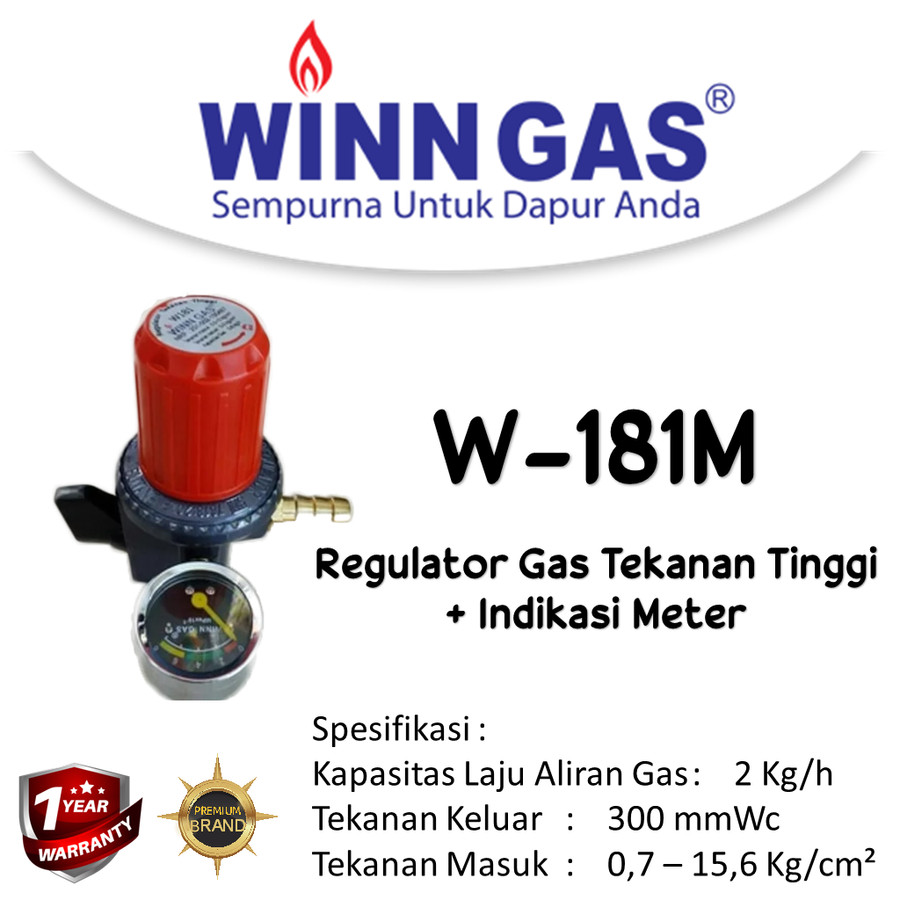 Jual Regulator Gas merk WINN GAS W 181 M / Regulator Gas Tekanan Tinggi ...