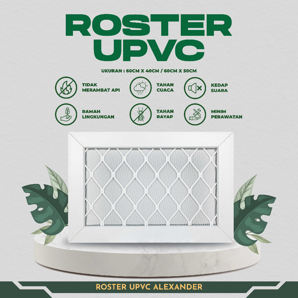 Jual Jendela UPVC Roster Expanda Kasa Nyamuk 60x40CM, 60x50CM
