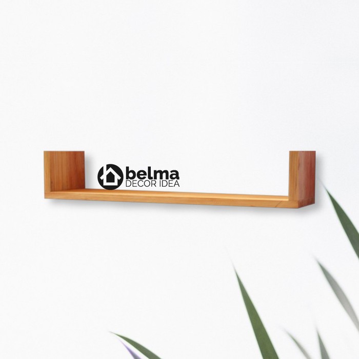 Jual BELMA Ambalan Rak Dinding Kayu Minimalis Model U 40cm Solid Pinus ...