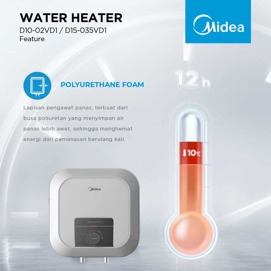 Jual Midea Electric Water Heater 10 Liter - D10-02VD1 | Renos