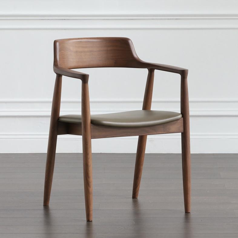Jual Nordic Solid Wood_Dining Chair Light Luxury Wooden Coffee Chair ...