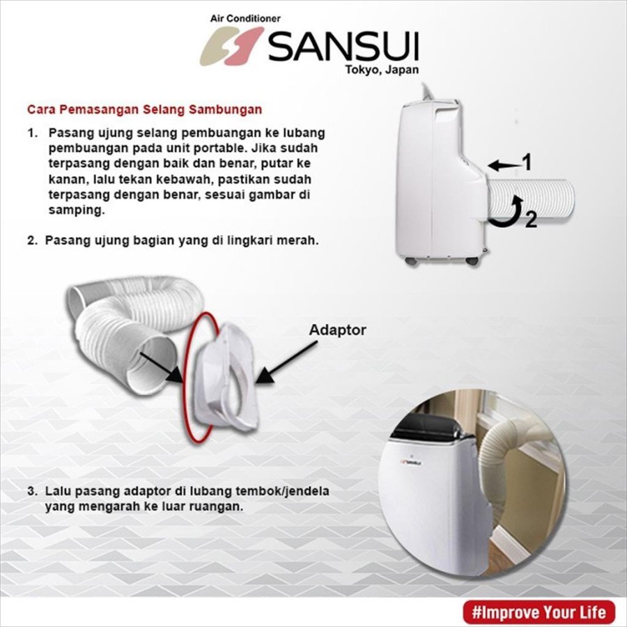 Jual SANSUI SA - L09P2 Air Conditioner AC Portable 1 PK Japan ...