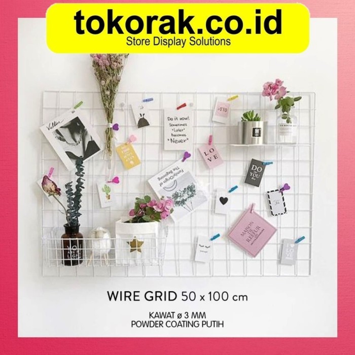 Jual WIREMESH TB 50X100CM DISPLAY PAJANGAN RAM DINDING WIRE GRID ...