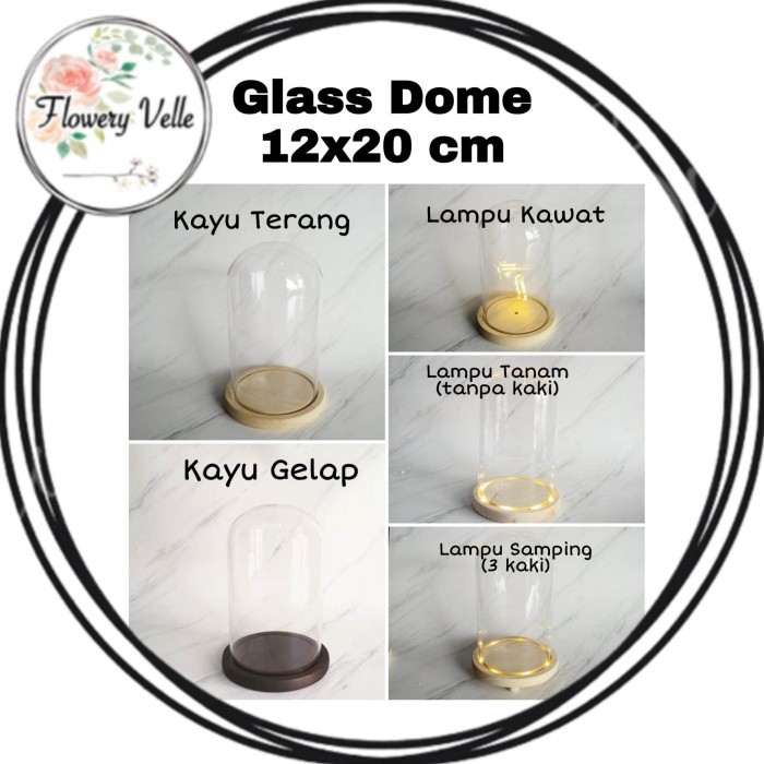 Jual Kubah Kaca Glass Dome Besar Kosong Glassbox Container Display Box ...