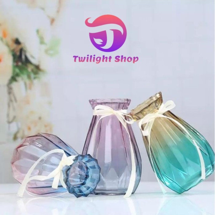 Jual Colour Glass Vase Vas Bunga Kaca Berwarna | Renos