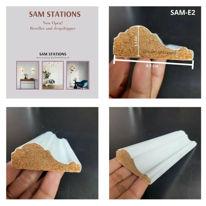 Jual SAM-E2 LIST KAYU WALL MOULDING WAINSCOTING LIS DINDING WALL PROFIL ...