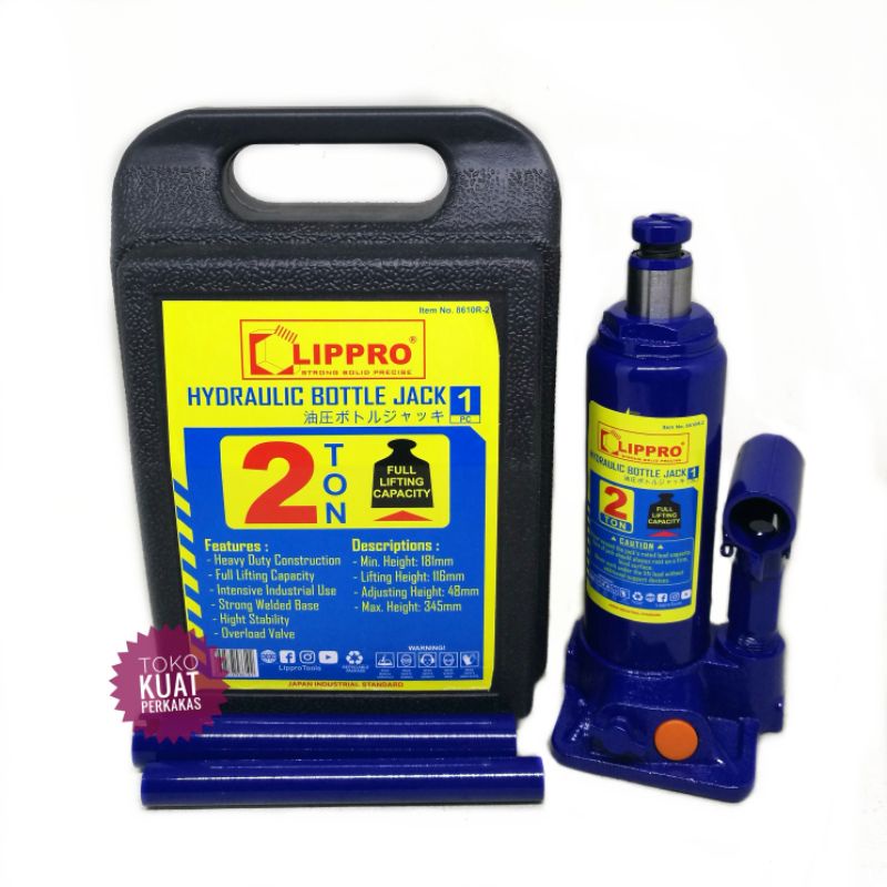 Jual Dongkrak Botol 2T LIPPRO Hydraulic Bottle Jack 2-Ton Mobil Heavy ...