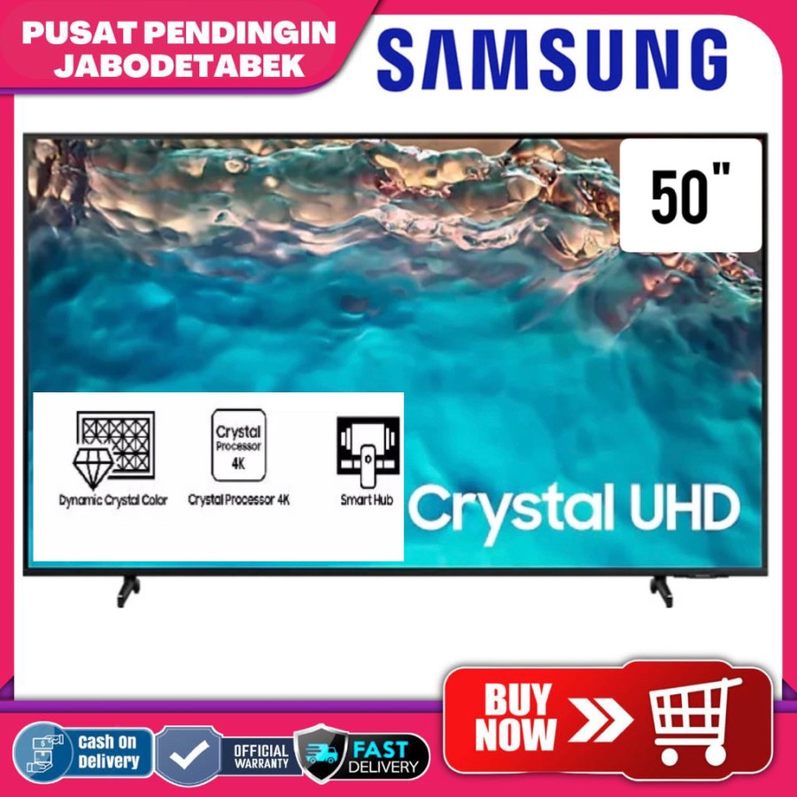 Jual Samsung Smart TV 50 Inch CRYSTAL UHD 4K 50BU8000 DIGITAL TV | Renos