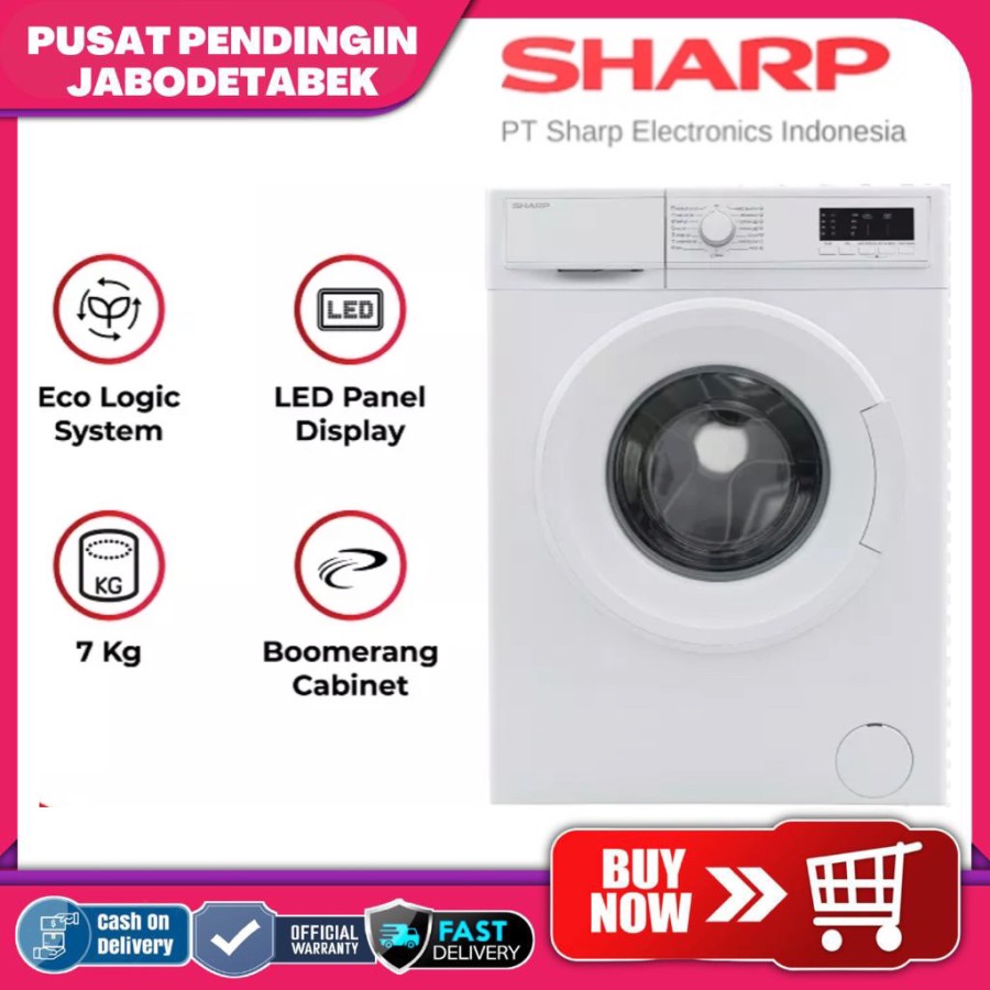 Jual SHARP Mesin Cuci Front Loading 7 Kg ES-FL1072B | Renos