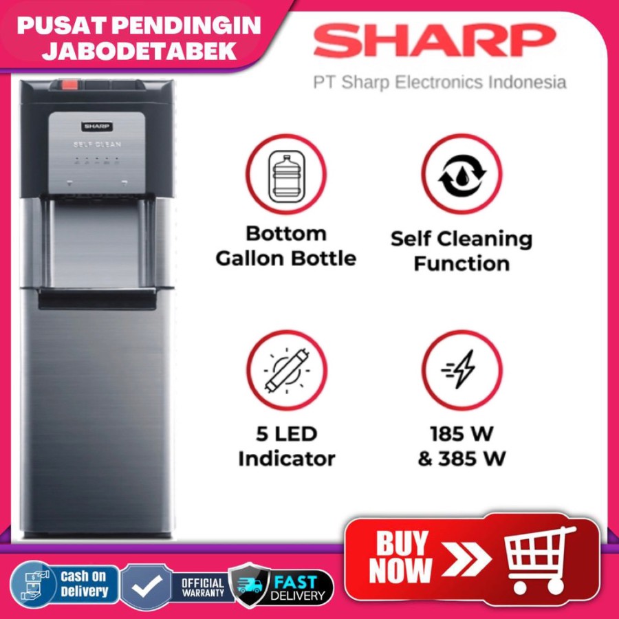 Jual SHARP Water Dispenser Bottom Loading SWD-73EHL-BK | Renos