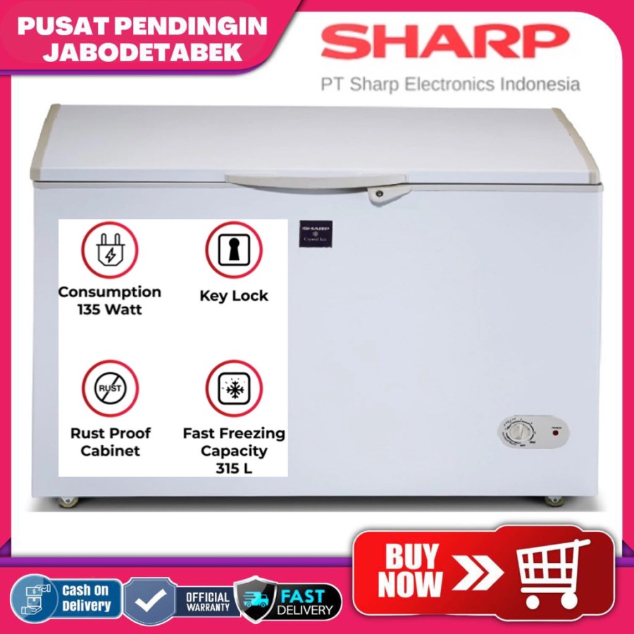 Jual SHARP Chest Freezer [250 L] FRV-300 | Renos