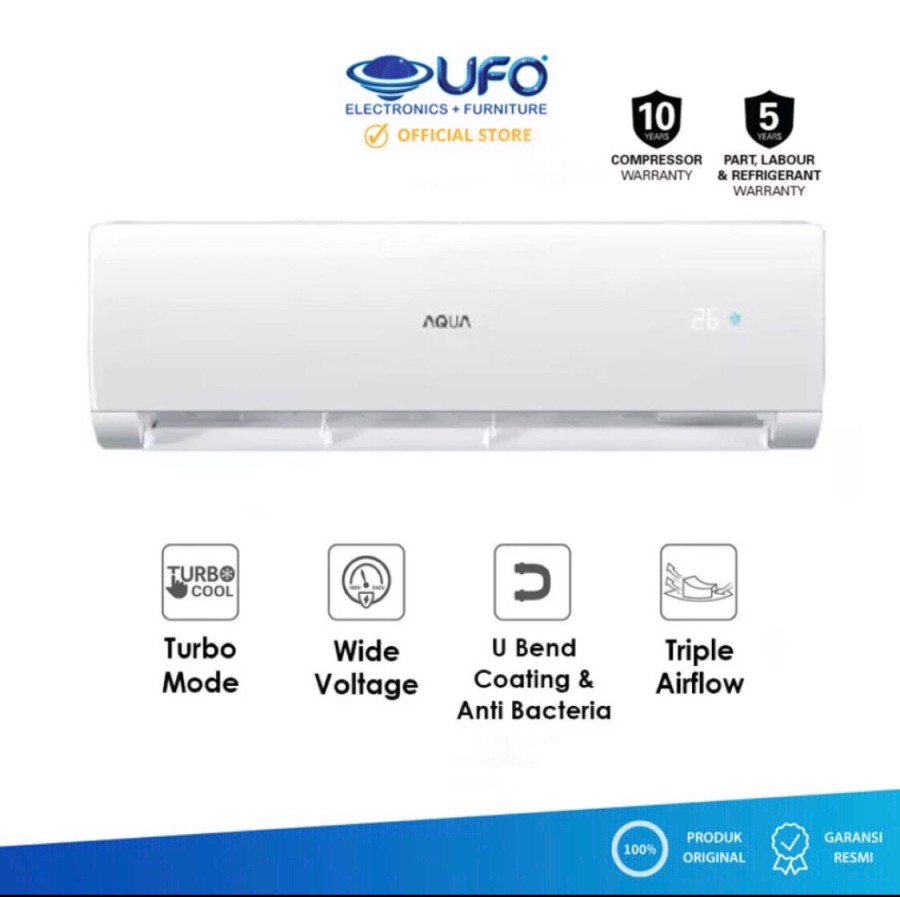 Jual AQUA AC SPLIT AQAKR12FQAL AIR CONDITIONER STANDAR 1.5 PK UNIT ONLY ...